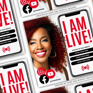 Editable Livestream Flyer Template: Canva Graphic Design (digital ...
