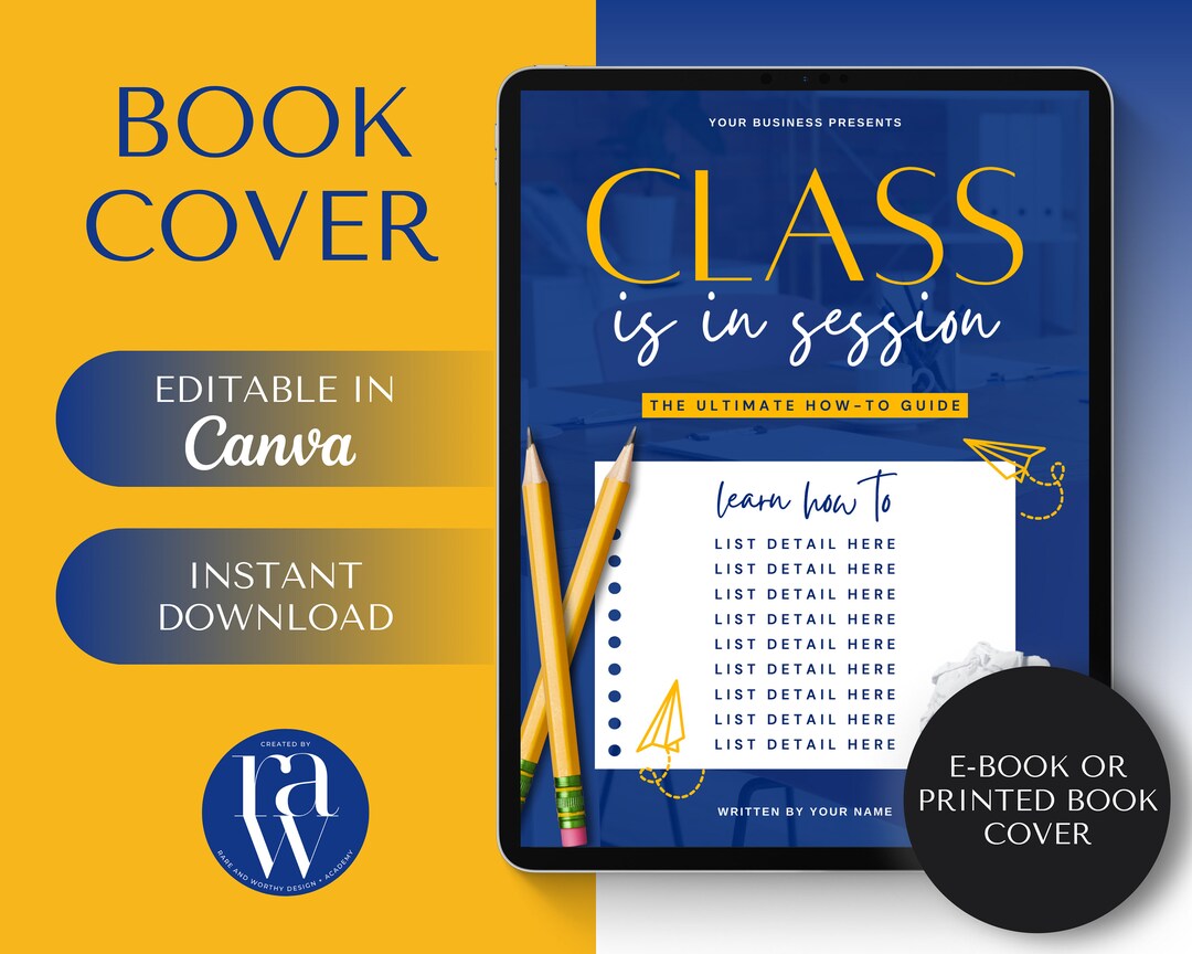 Classroom E-book Cover | Editable Book Cover | School Teacher Sign ...