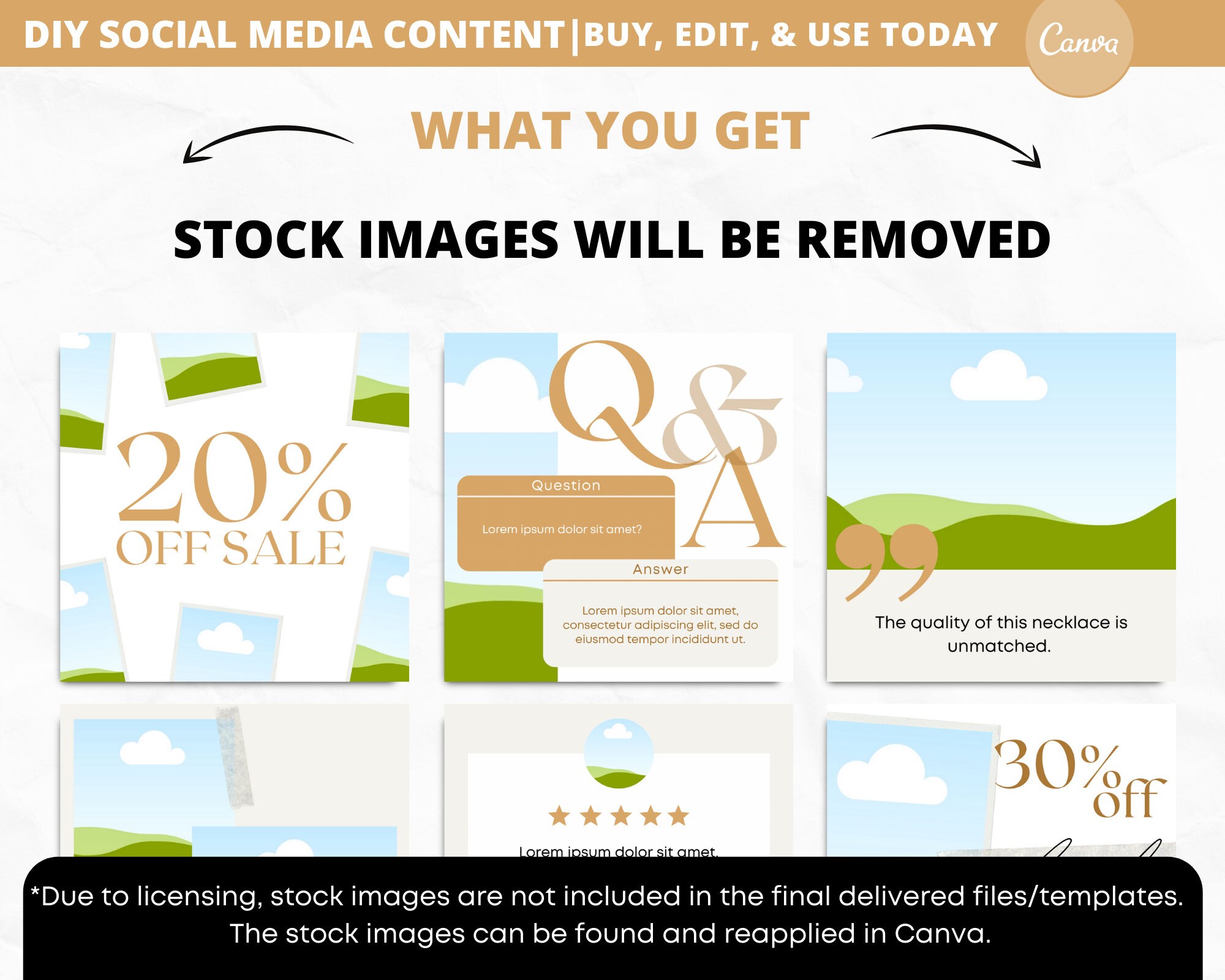 40 Social Media Content Templates DIY Canva Templates IG Posts Jewelry ...