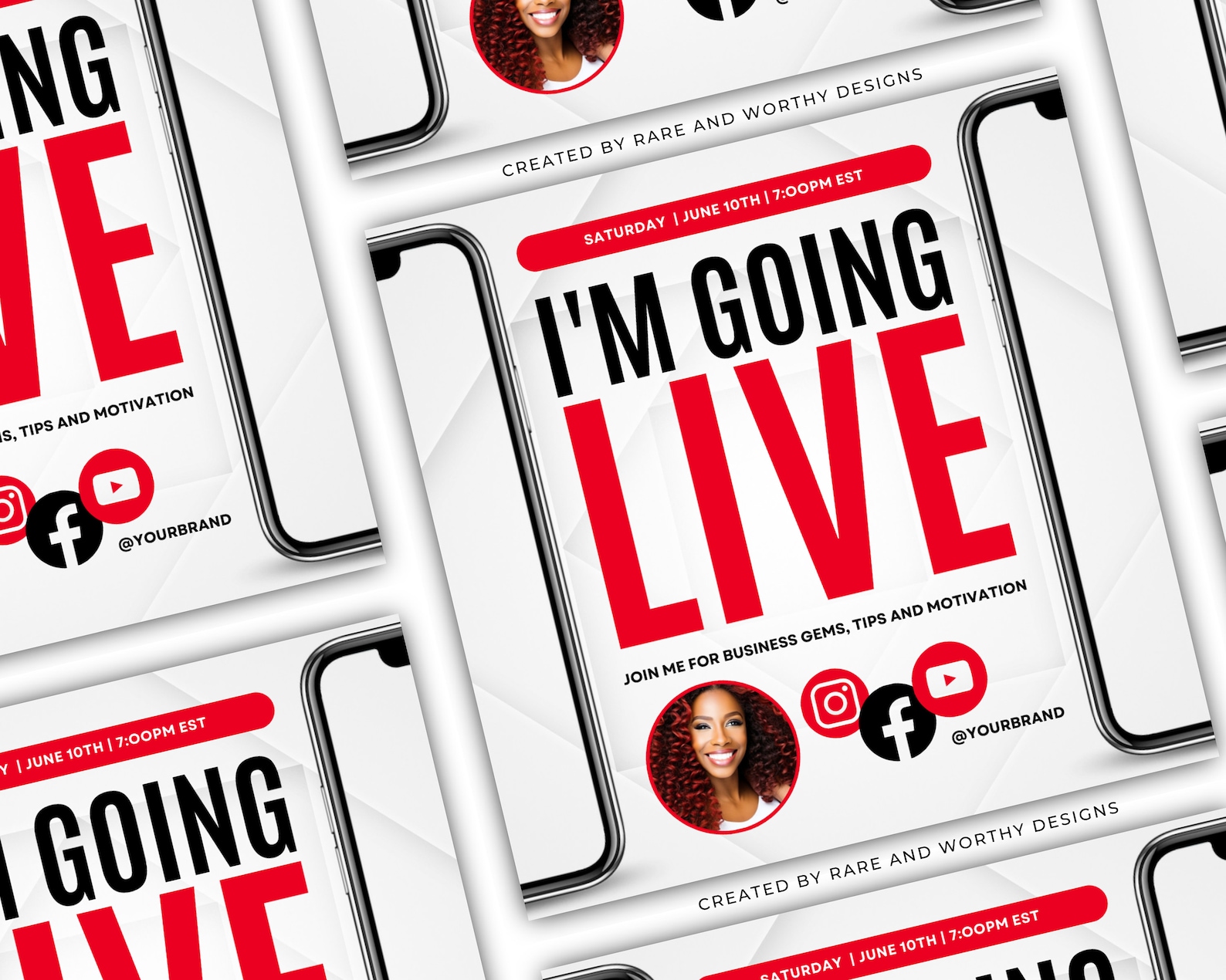 DIY Livestream Flyer Canva Template Editable Canva Flyer Going Live ...