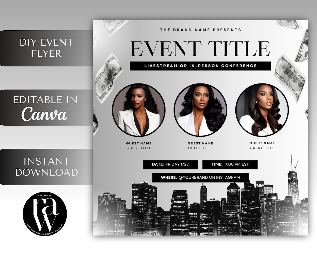 Upscale Event Flyer Canva Template Editable Canva Flyer Conference ...