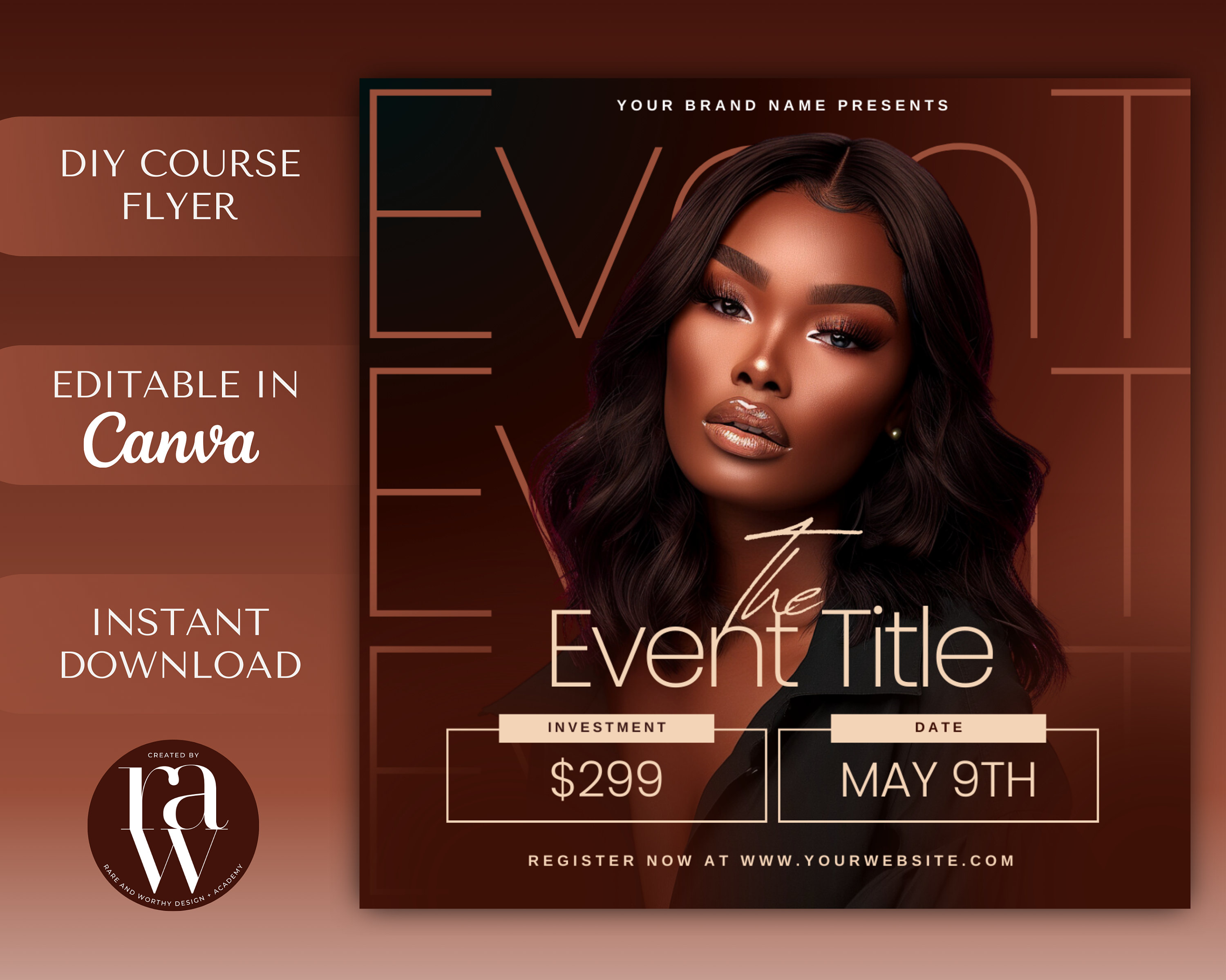 Luxury Event Flyer Template: Editable DIY Canva Design - Etsy