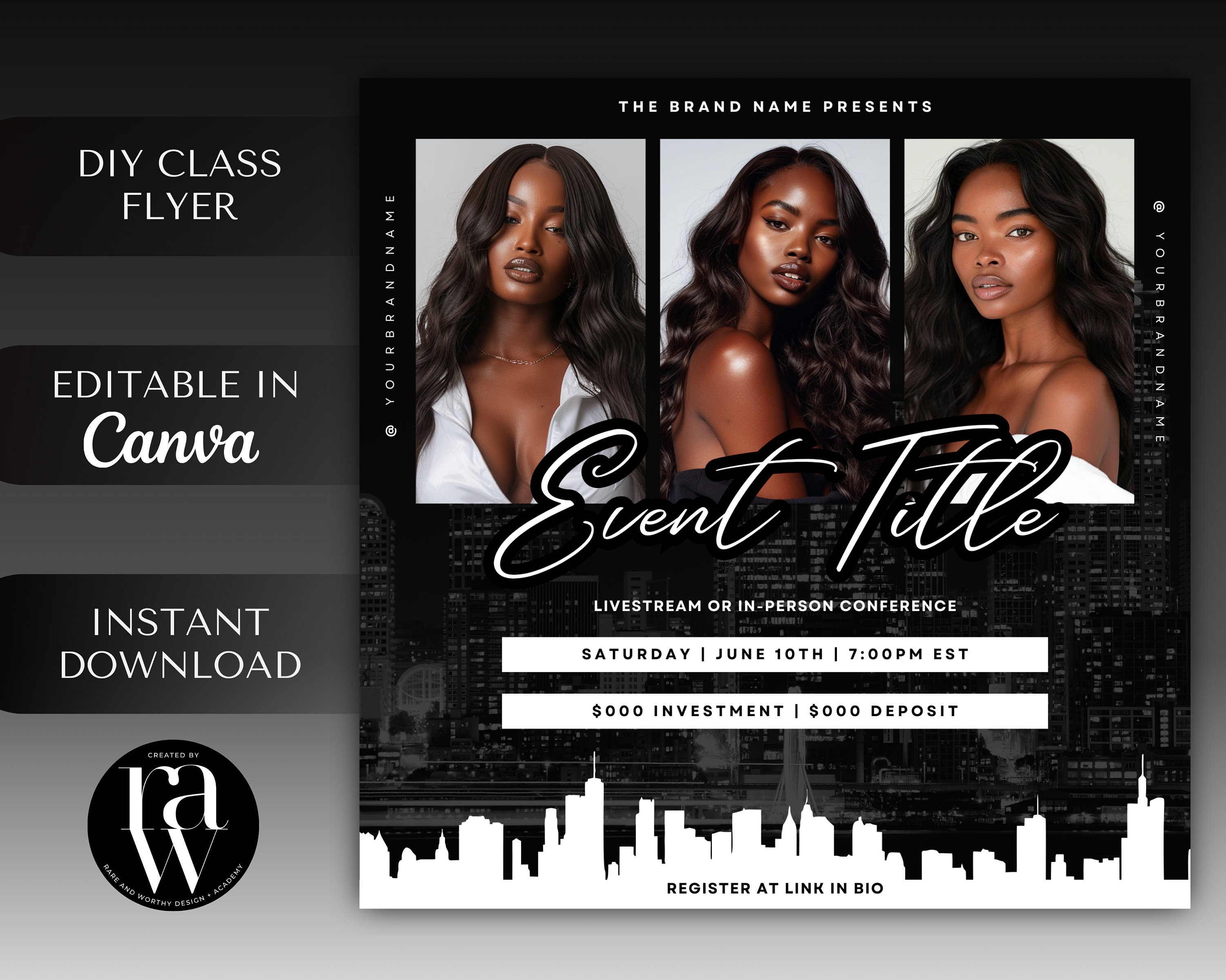 Upscale DIY Event Flyer | Canva Template | Editable Flyer | Conference ...
