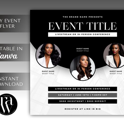 Upscale Event Flyer Canva Template Editable Canva Flyer - Etsy