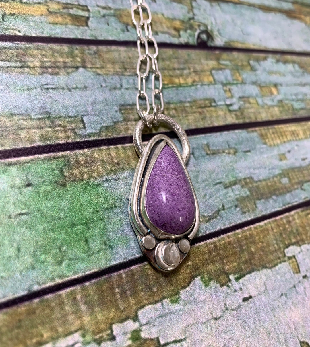 Purple Stitchtite Gemstone Tear Shaped Sterling Pendant - Etsy