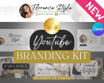 Youtube Branding Kit Editable Banners Intros & Outros and - Etsy
