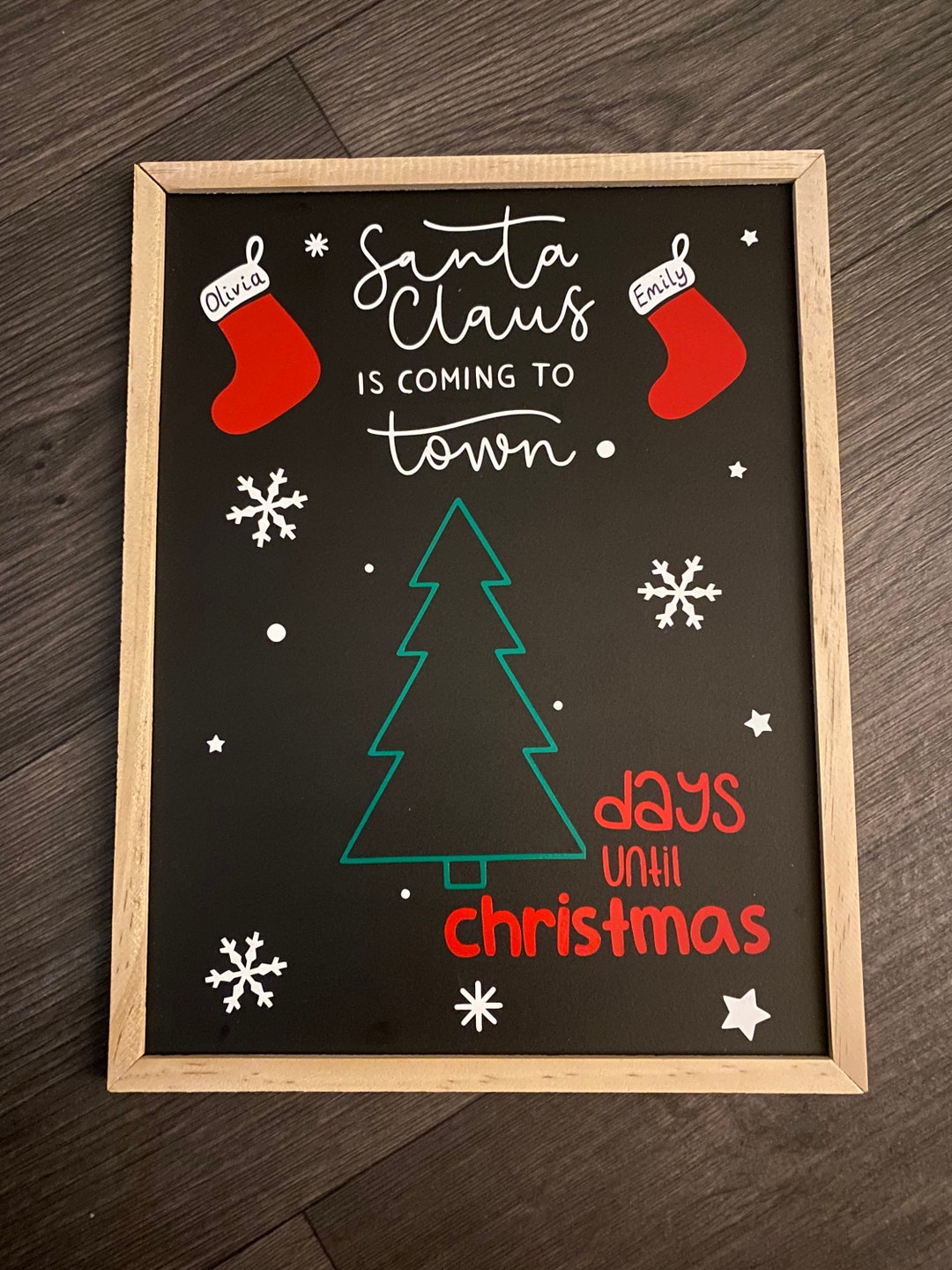Personalised Christmas Countdown Chalkboard - Etsy