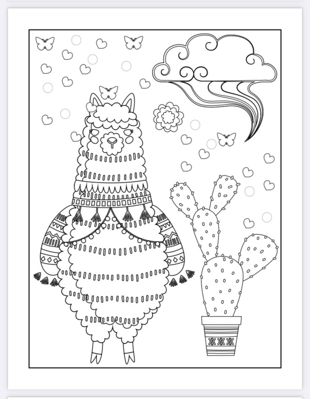 Llama Colouring Pages - Etsy
