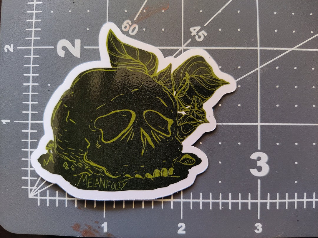 Green Skull Sticker - Etsy