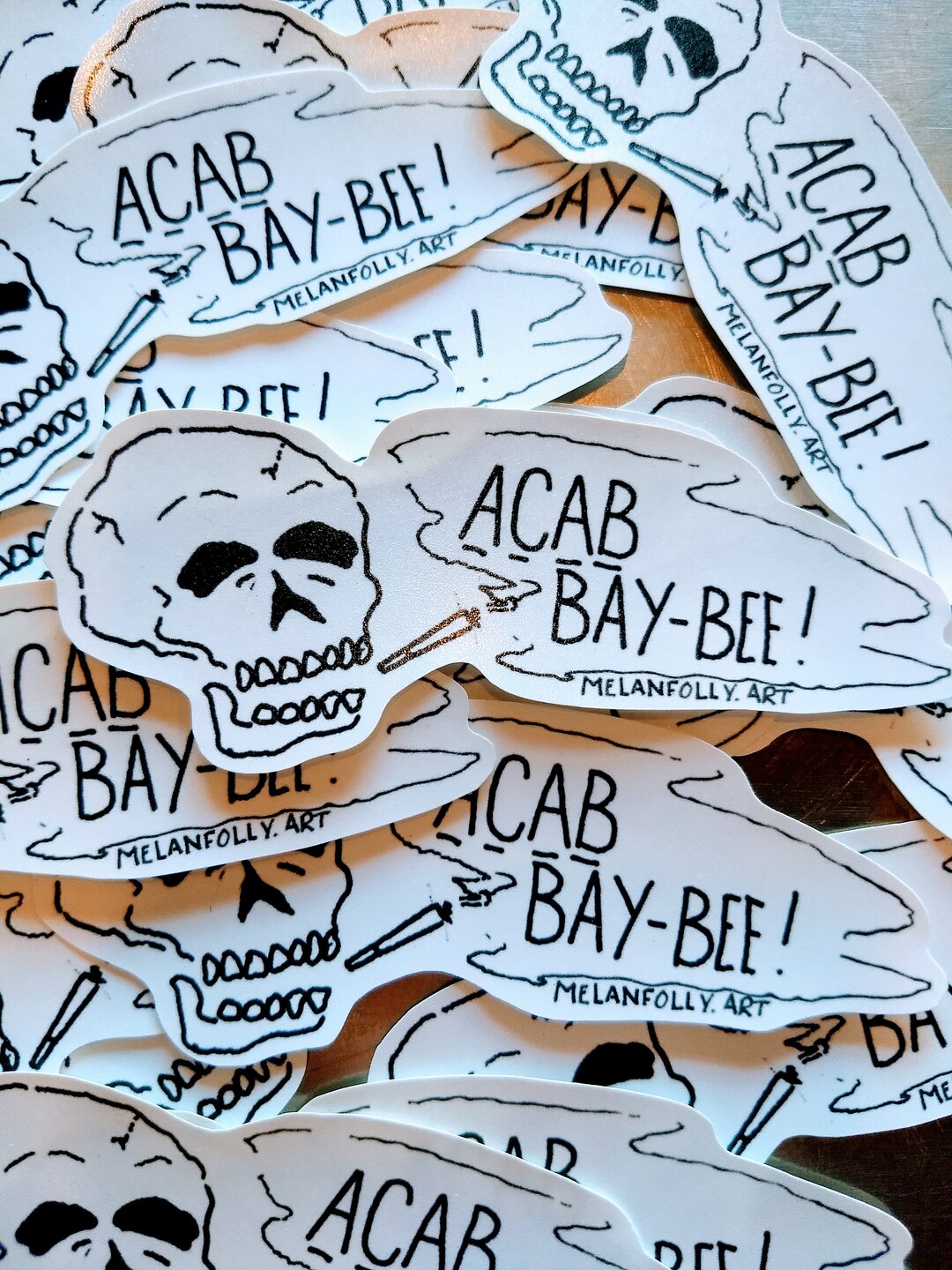 ACAB BAYBEE Skeleton Sticker - Etsy