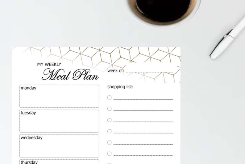Printable modern Style Weekly Meal Planner, 8.5 X 11 - Etsy
