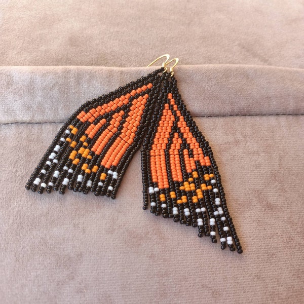 Butterfly Seed Bead Earrings - Etsy