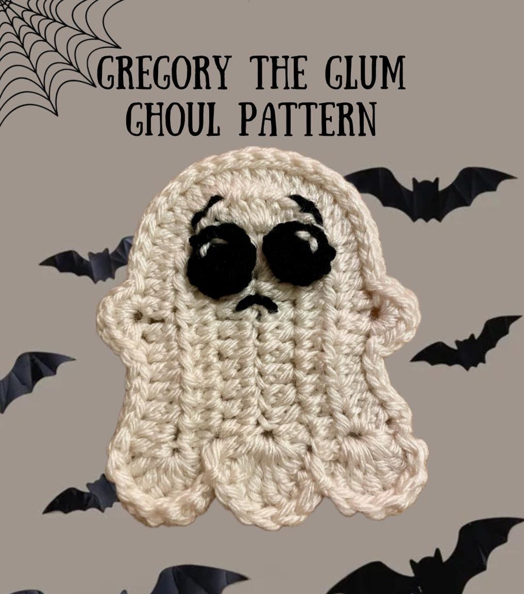 Ghost Crochet PATTERN “gregory the Glum Ghoul” Applique - Etsy