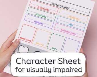 DND Dyslexia Character Sheet PDF Printable File Digital Download - Etsy