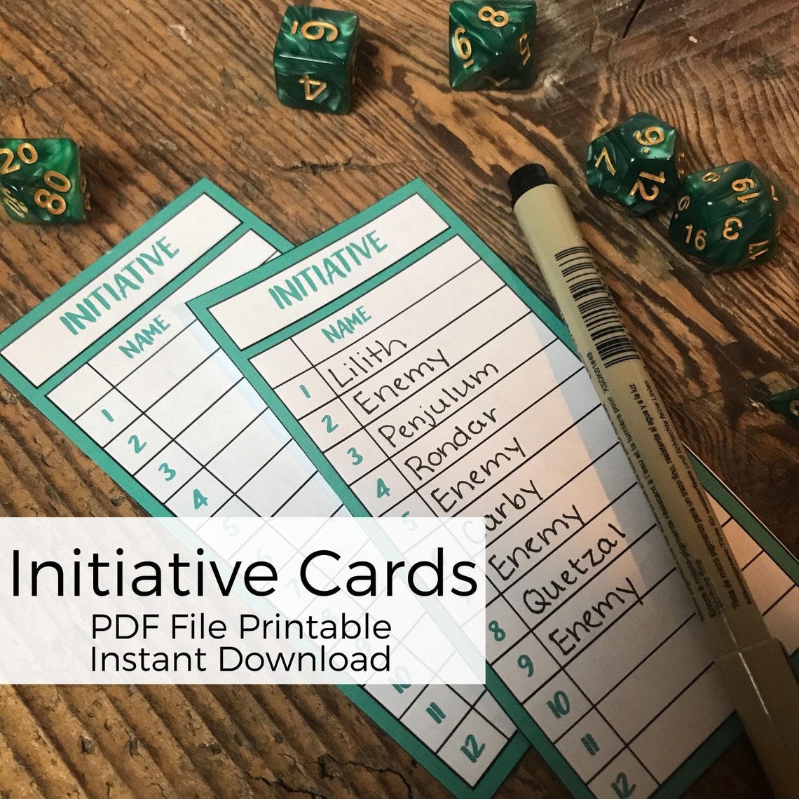 DND Initiative Cards DM Binder Must-have : PDF Printable - Etsy