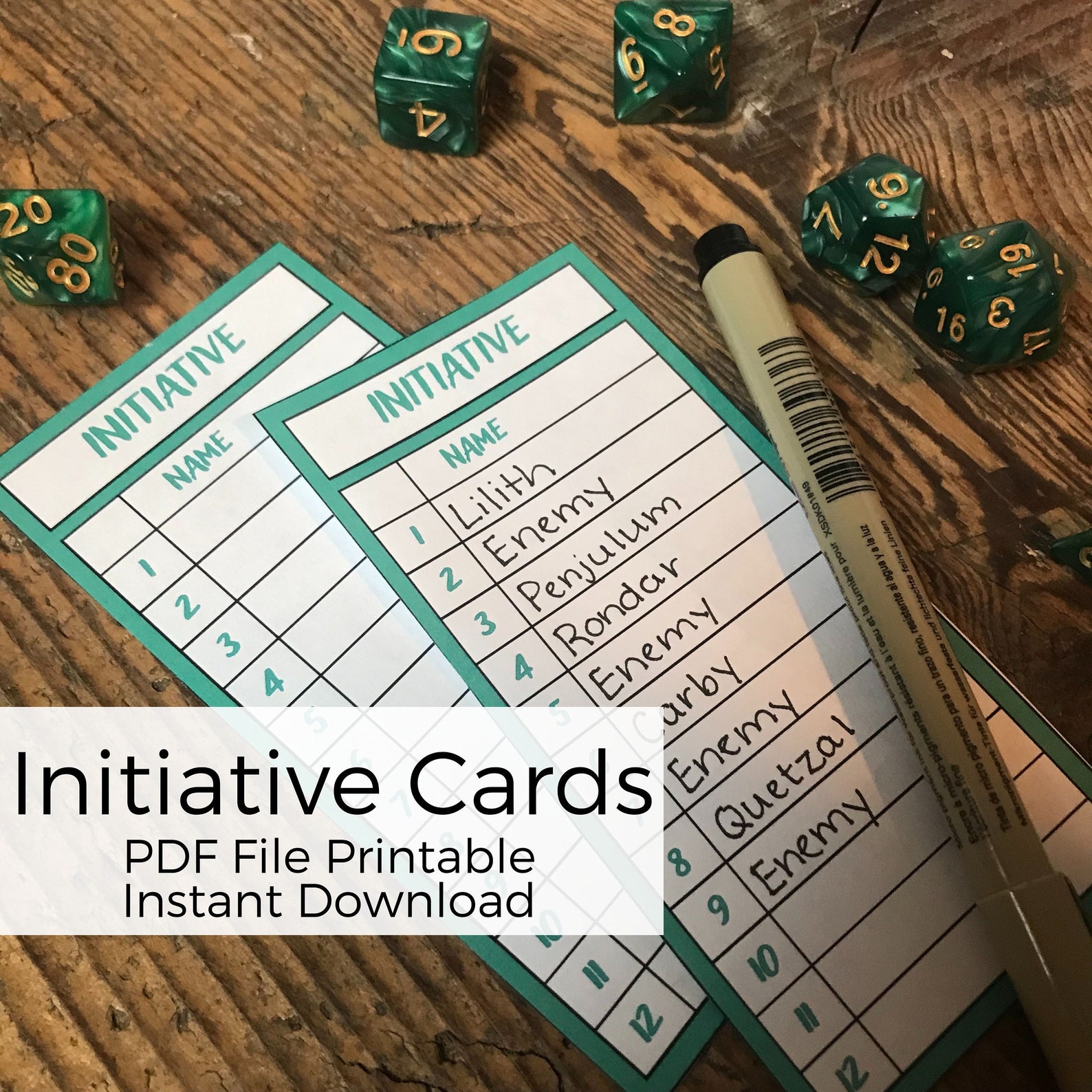 DND Initiative Cards DM Binder Must-have : PDF Printable - Etsy