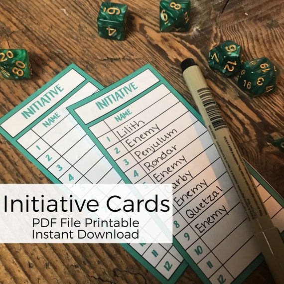 DND Initiative Cards DM Binder Must-have : PDF Printable - Etsy