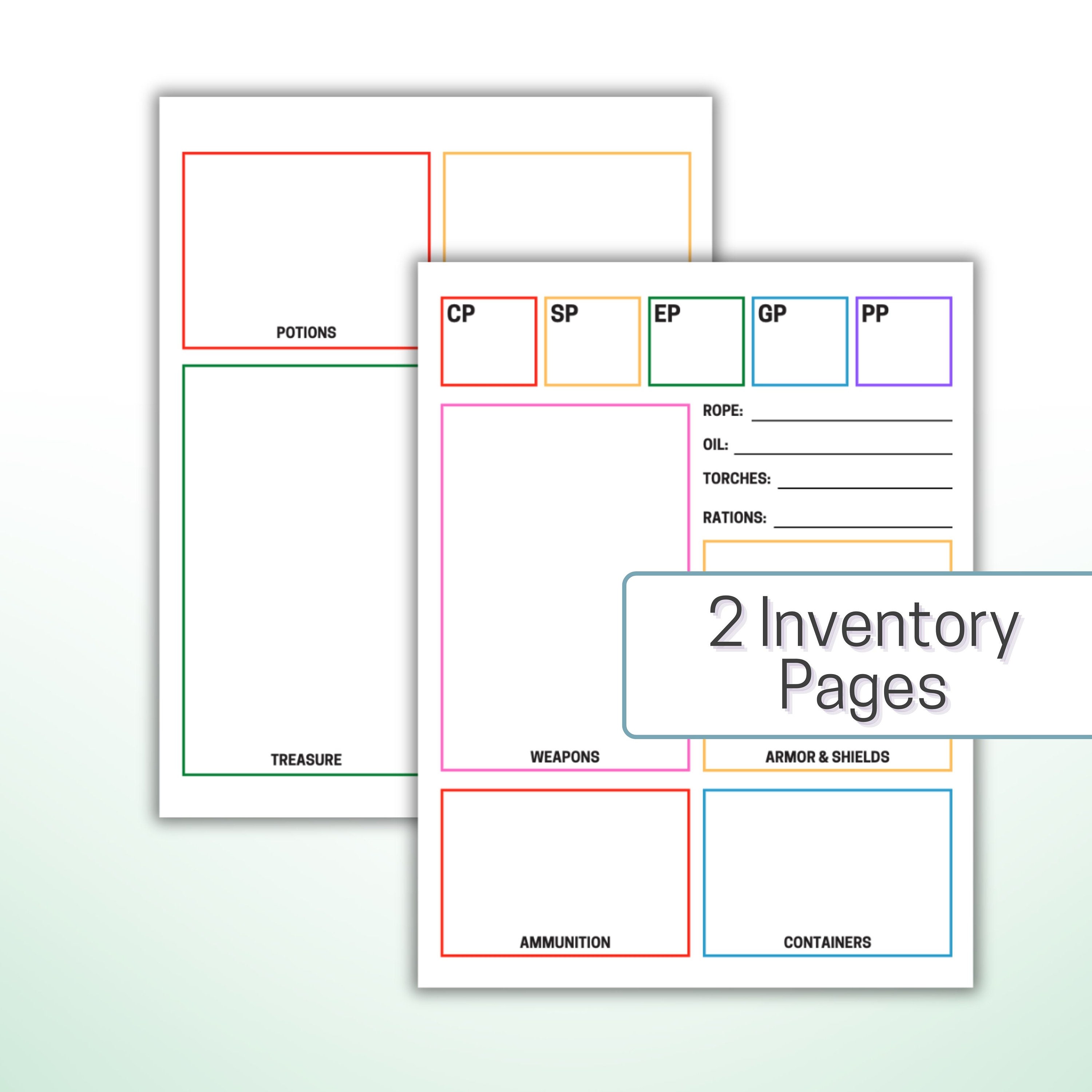 DND Visually Impaired Character Sheet - PDF Printable File - Etsy