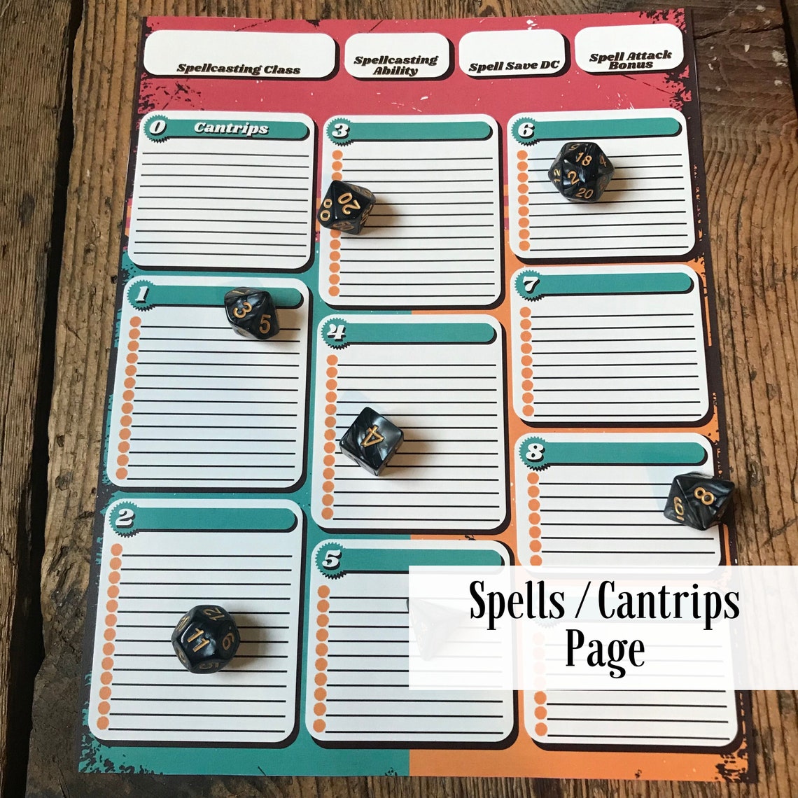 DND Colorful Vintage Character Sheet PDF Printable - Etsy