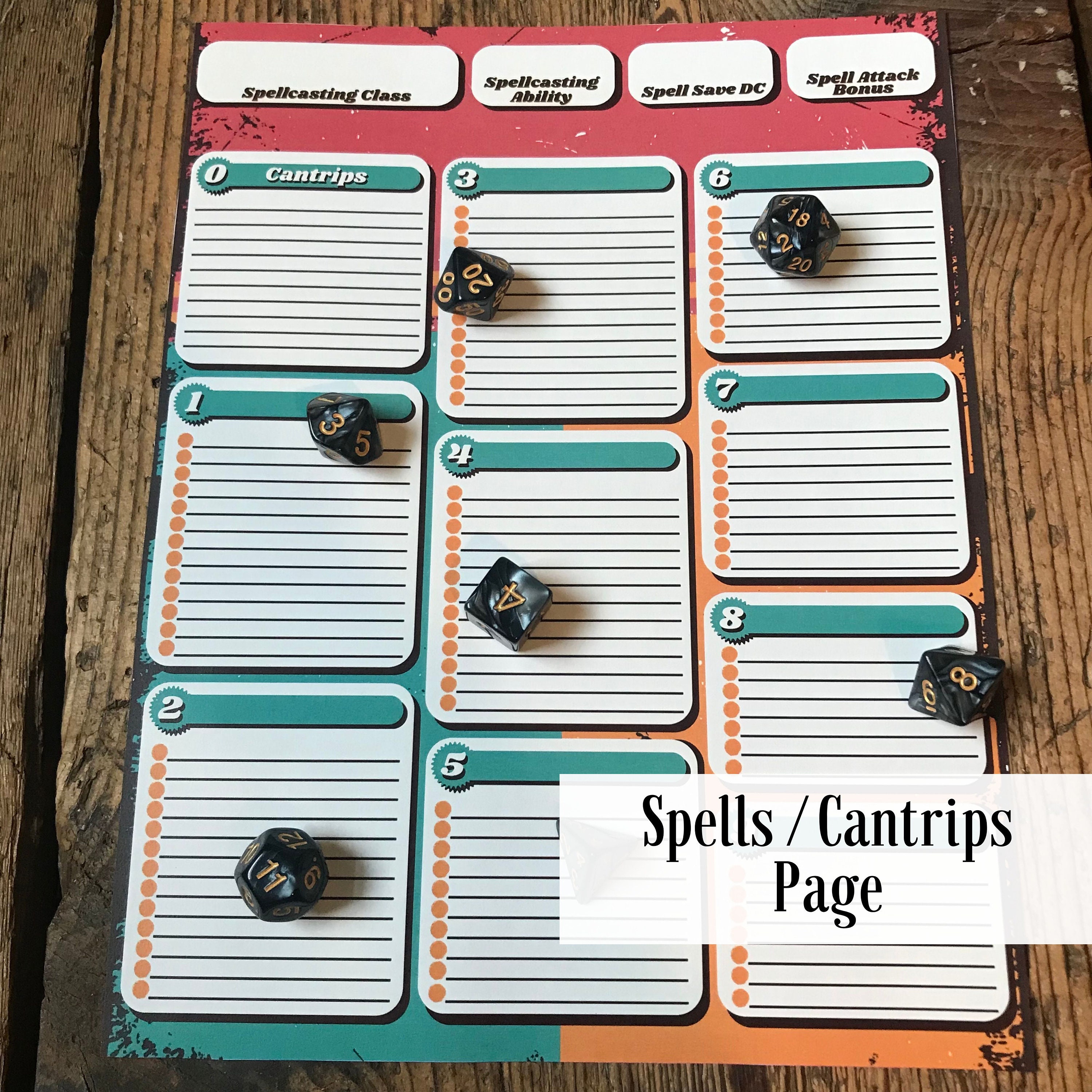 DND Colorful Vintage Character Sheet - PDF Printable - Etsy