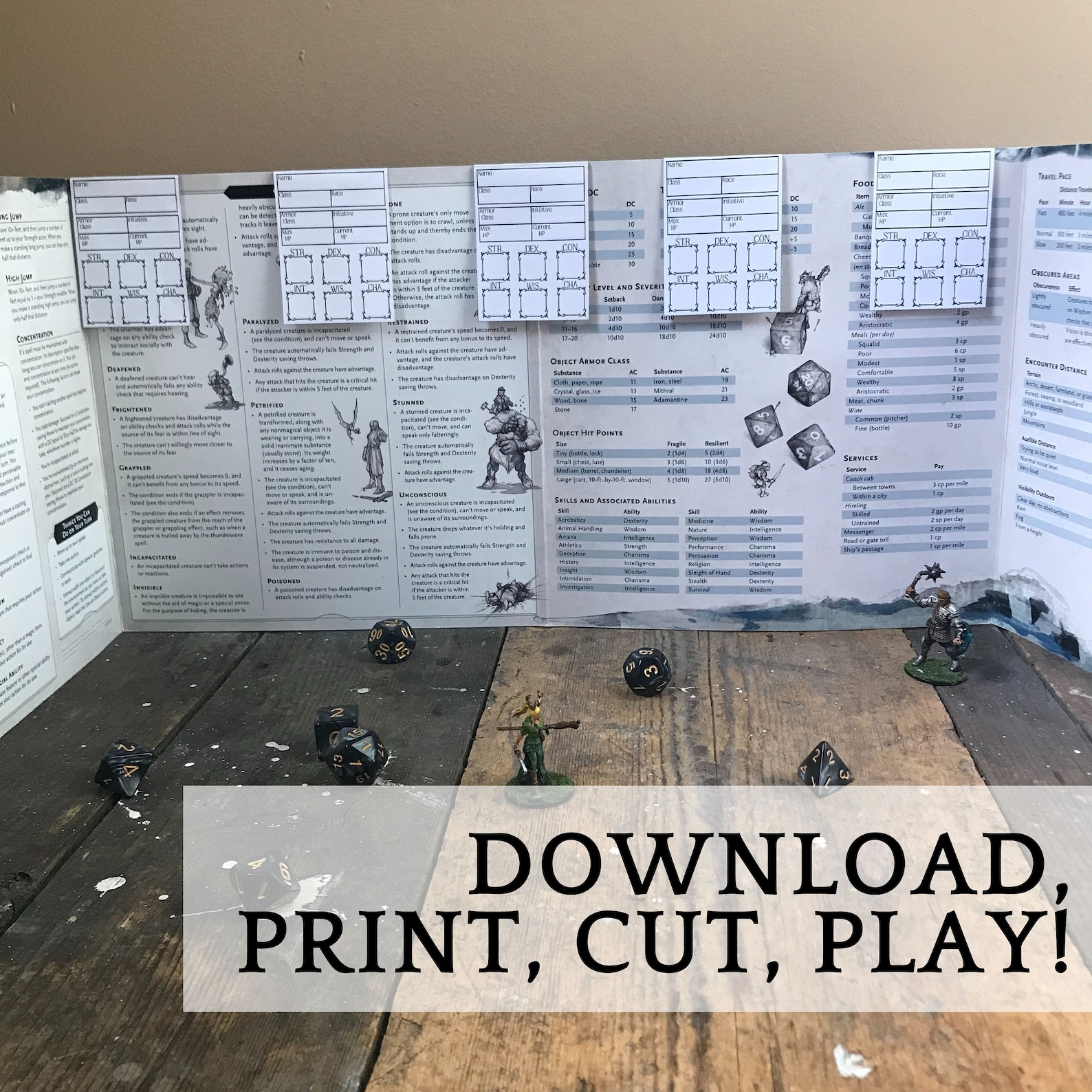 DND Initiative Tags; Combat Order Guide - PDF File Printable : DM ...