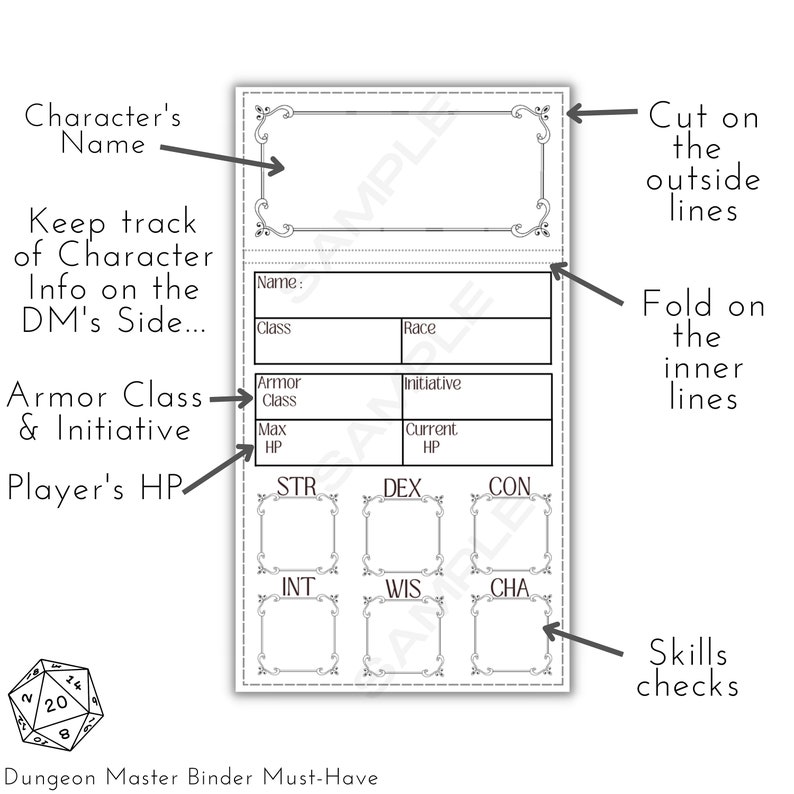 DND Initiative Tags; Combat Order Guide - PDF File Printable : DM ...