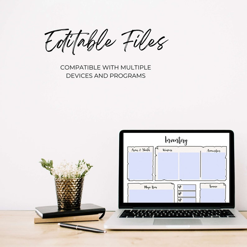 DND Inventory Pages - Printable and Editable PDF Files - Etsy