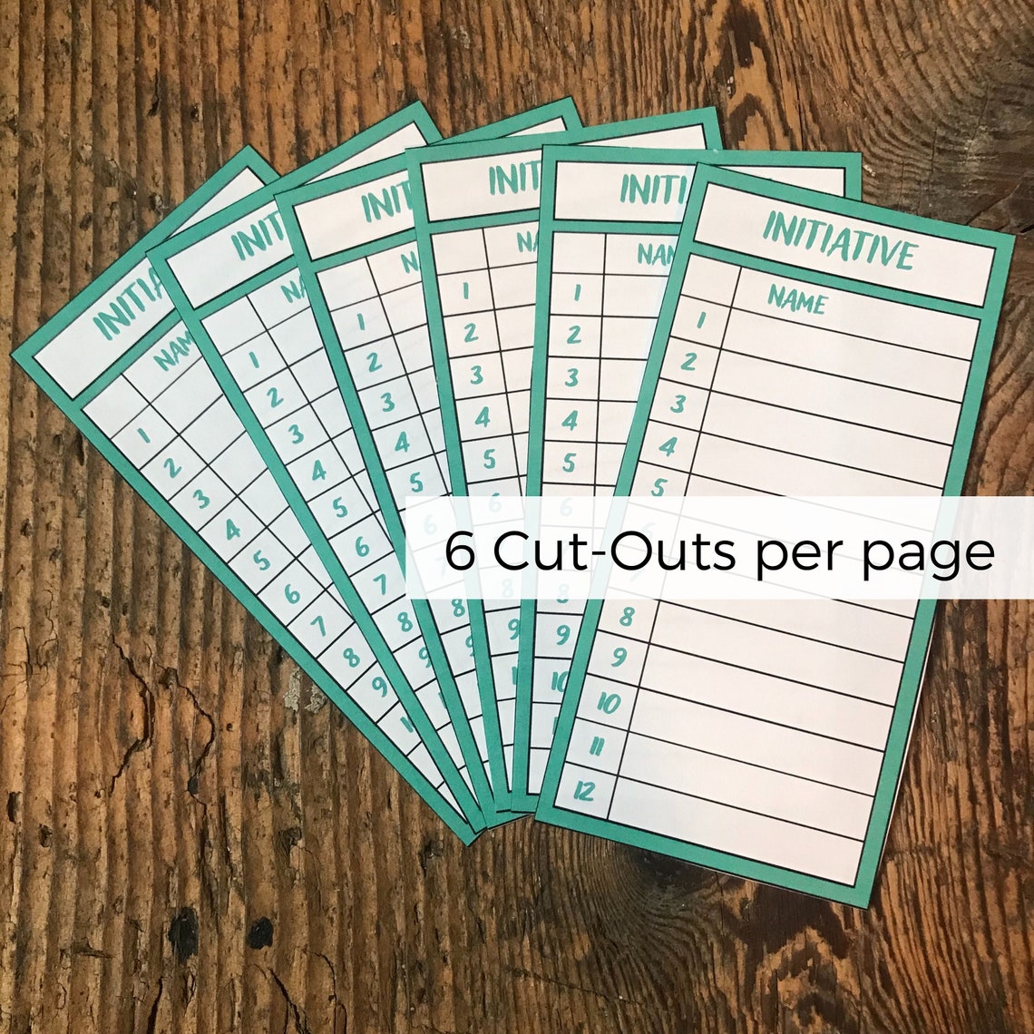 DND Initiative Cards DM Binder Must-have : PDF Printable - Etsy