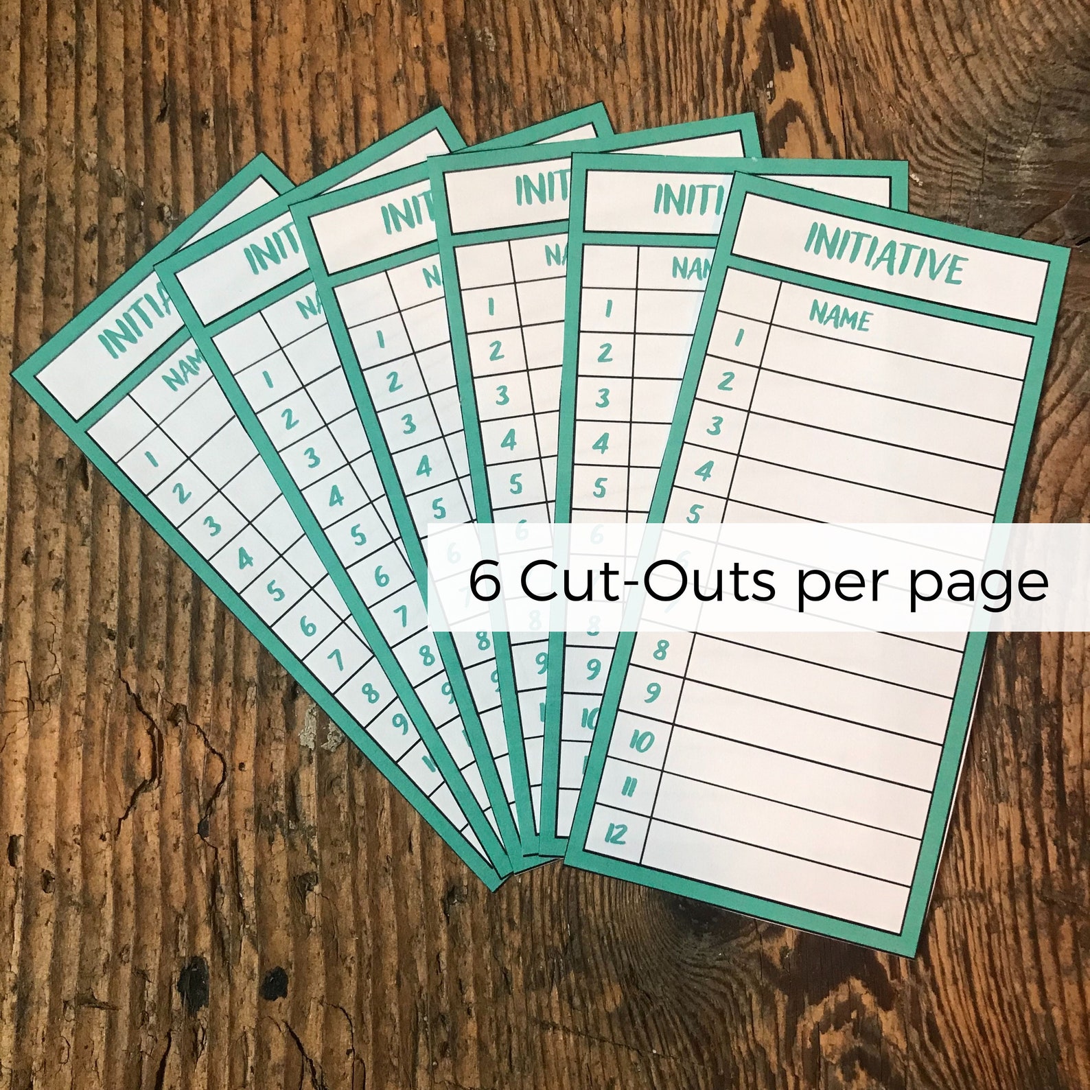 DND Initiative Cards DM Binder Must-have : PDF Printable - Etsy