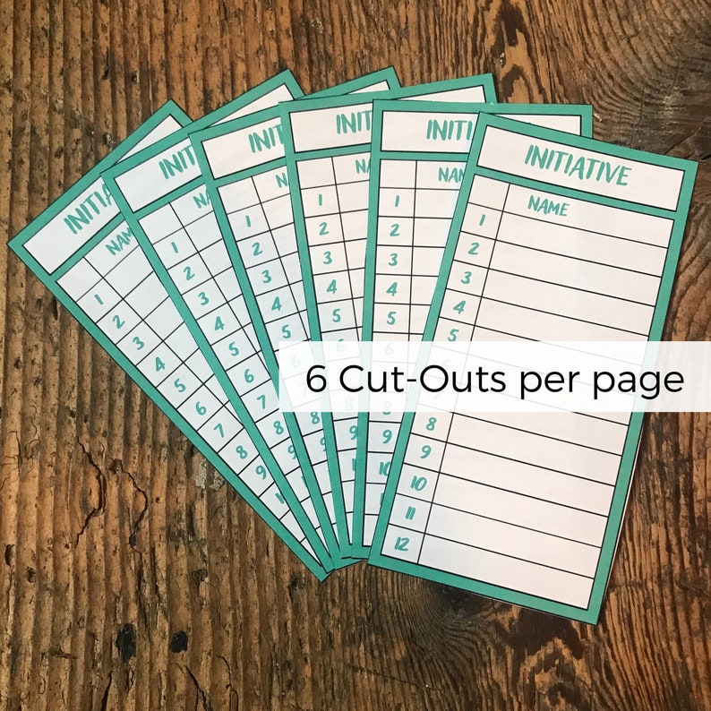 DND Initiative Cards DM Binder Must-have : PDF Printable - Etsy