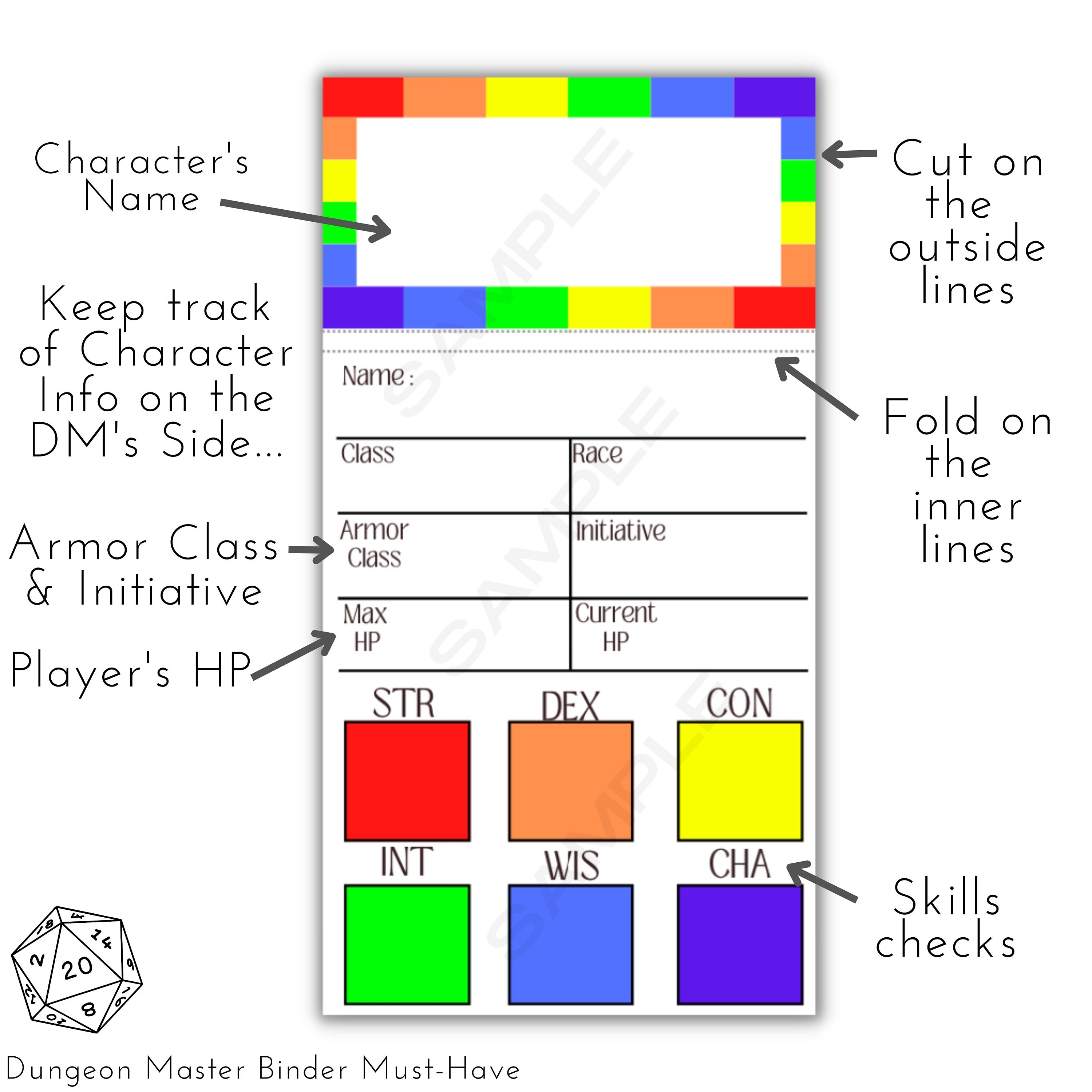 DND Rainbow Tags Pride!! Combat Order Tags - PDF File Printable and ...