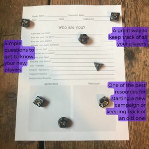 DND Character Questionnaire - for New Players And/or Fresh Campaigns ...