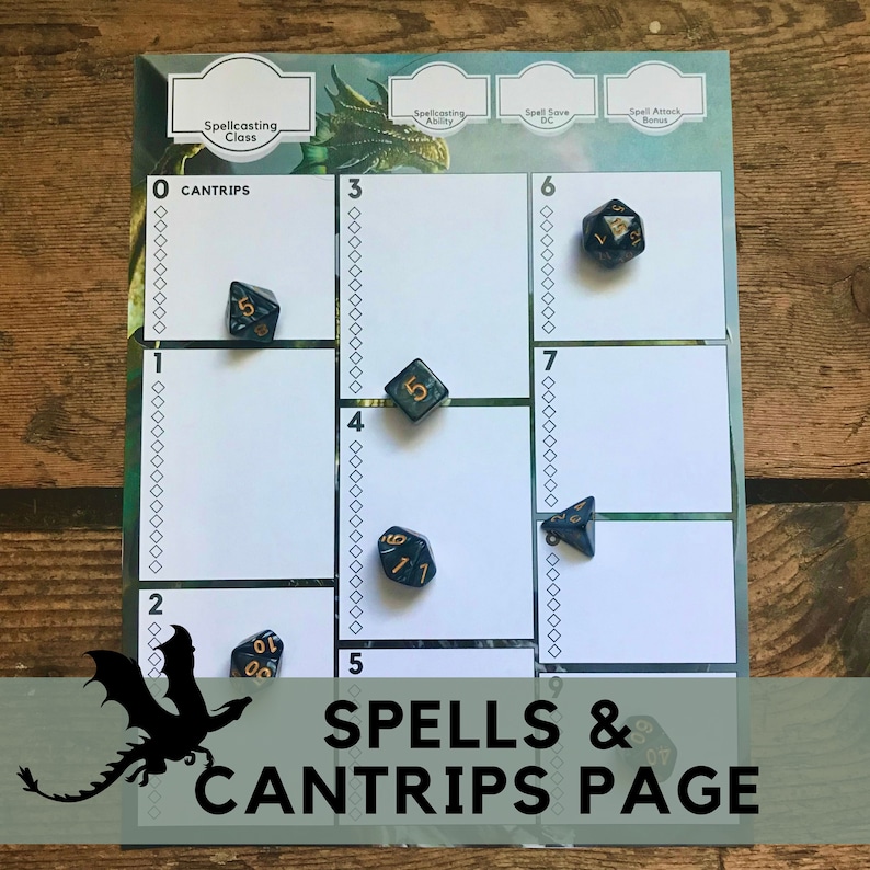 DND Dragon Character Sheet - PDF Printable File - Etsy