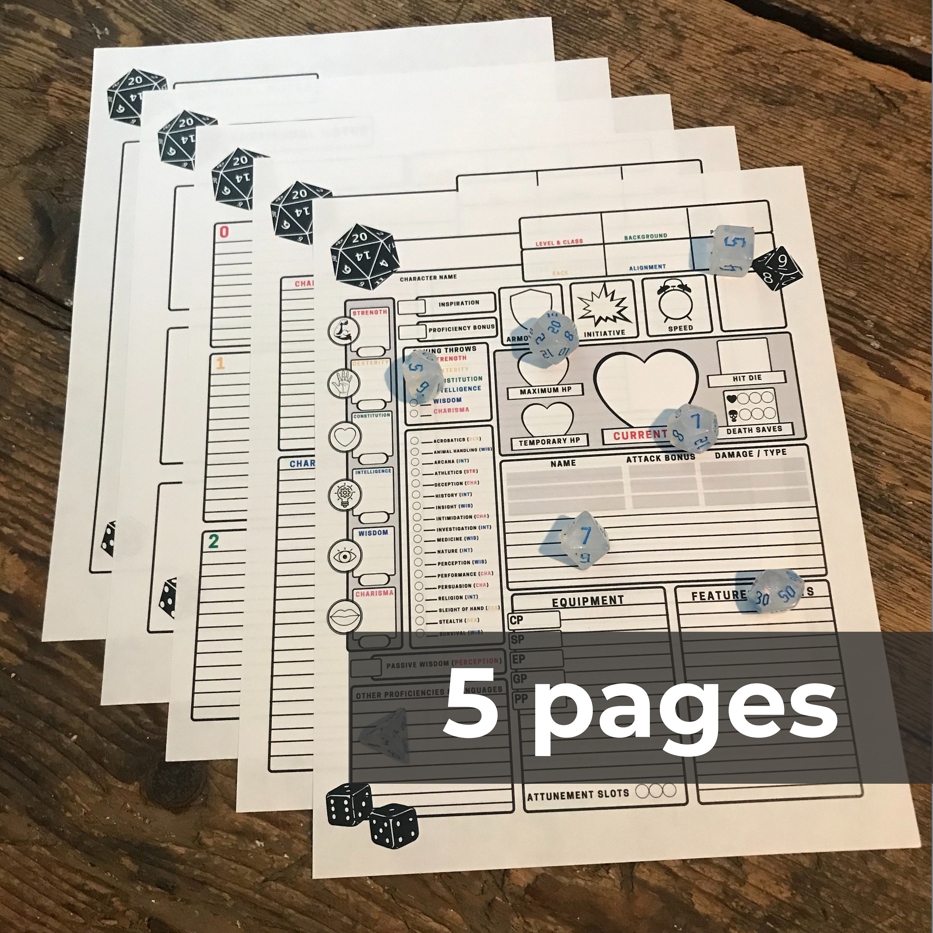 DND Dyslexia Character Sheet - PDF Printable File - Digital Download - Etsy