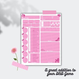 DND Barbie Themed Character Sheet - PDF Printable File - Digital ...