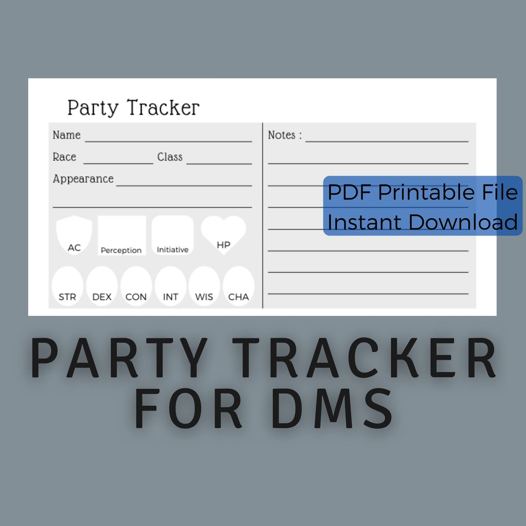 DND Party Tracker - Keep Notes on Your Pcs : DM Binder Must Have ...
