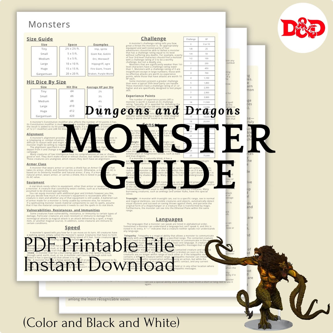 DND Monster Guide - for New Players (or the Easily Confused) - PDF ...