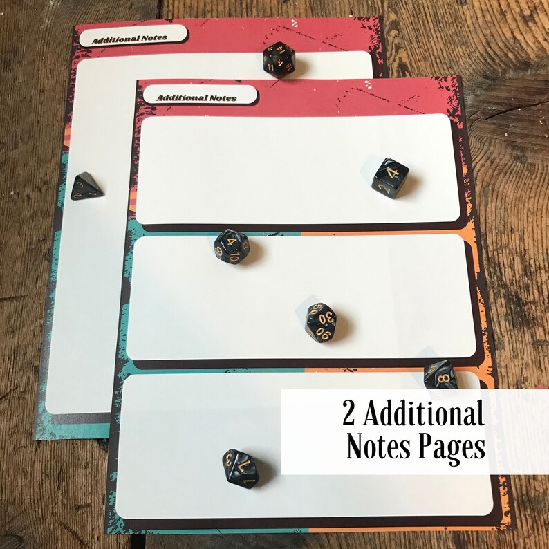 DND Colorful Vintage Character Sheet - PDF Printable - Etsy