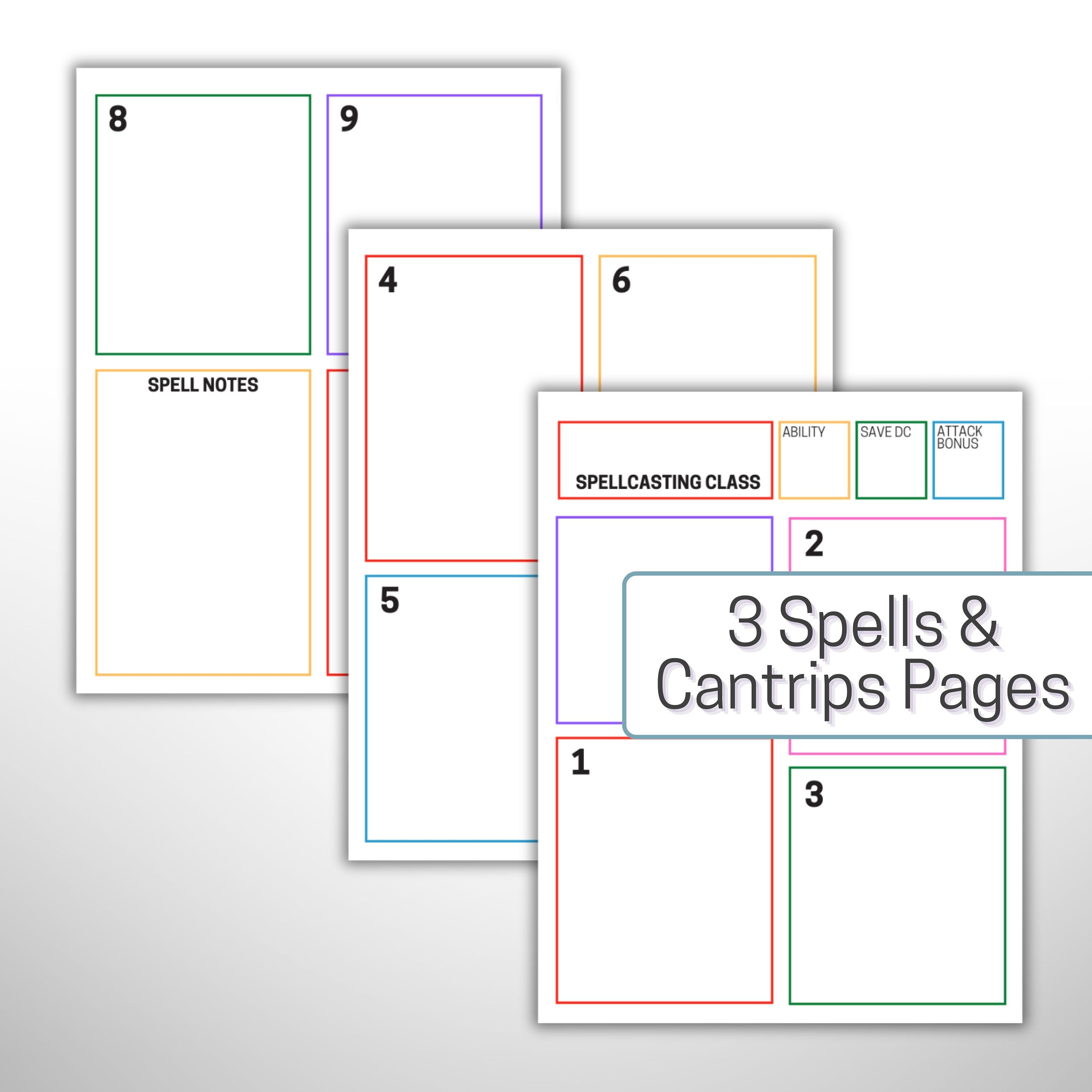 DND Visually Impaired Character Sheet - PDF Printable File - Etsy