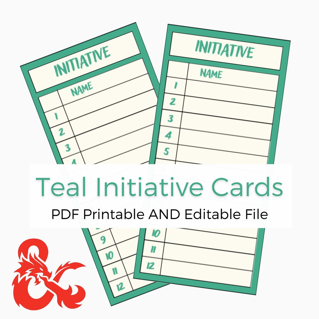 DND Initiative Cards - DM Binder Must-have : PDF Printable and Online ...