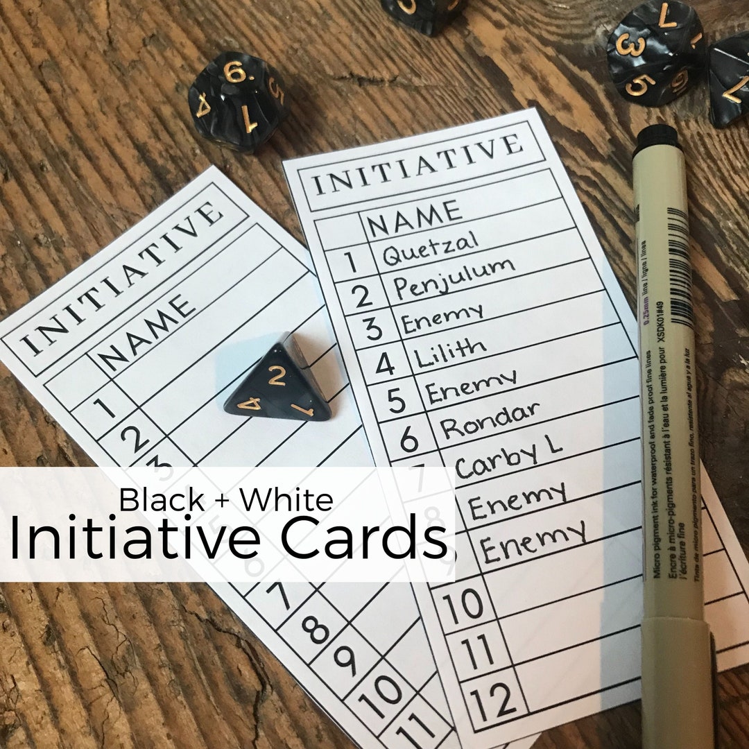 DND Initiative Cards - DM Binder Must-have : PDF Printable File - Etsy