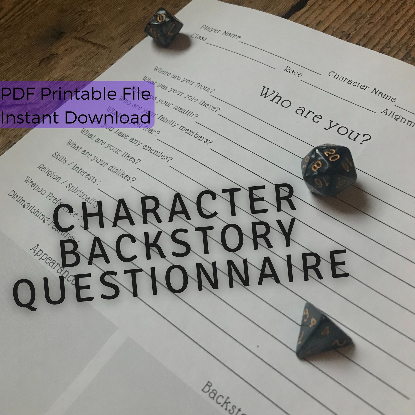 DND Character Questionnaire - for New Players And/or Fresh Campaigns ...