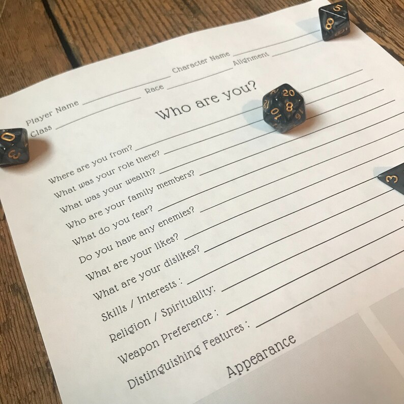 DND Character Questionnaire - for New Players And/or Fresh Campaigns ...