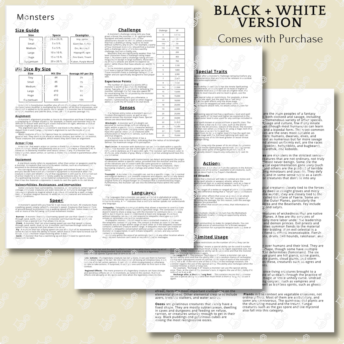 DND Monster Guide - for New Players (or the Easily Confused) - PDF ...