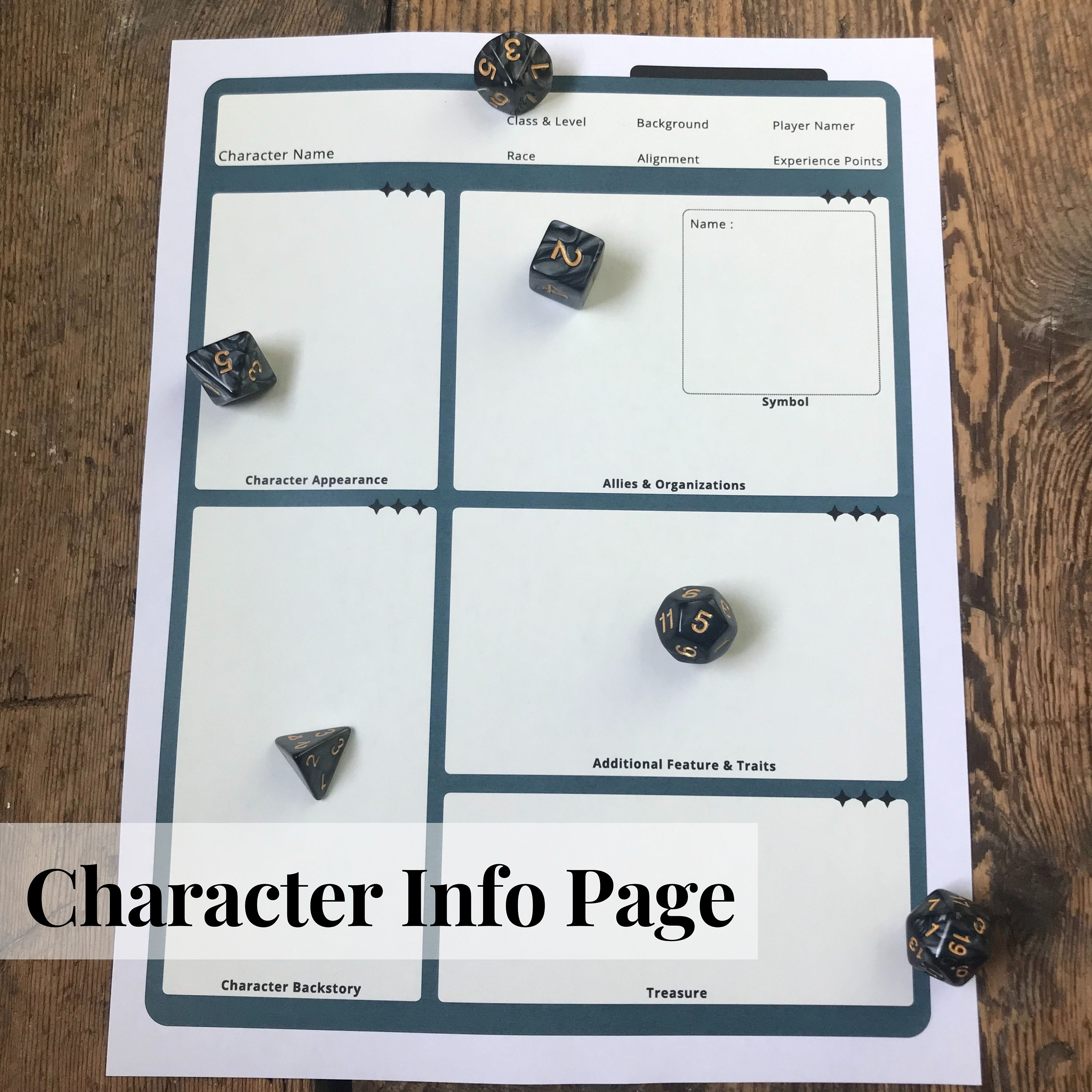 5 DND Character Sheets - More Aesthetic Design - 5 for 1 Deal Multiple ...
