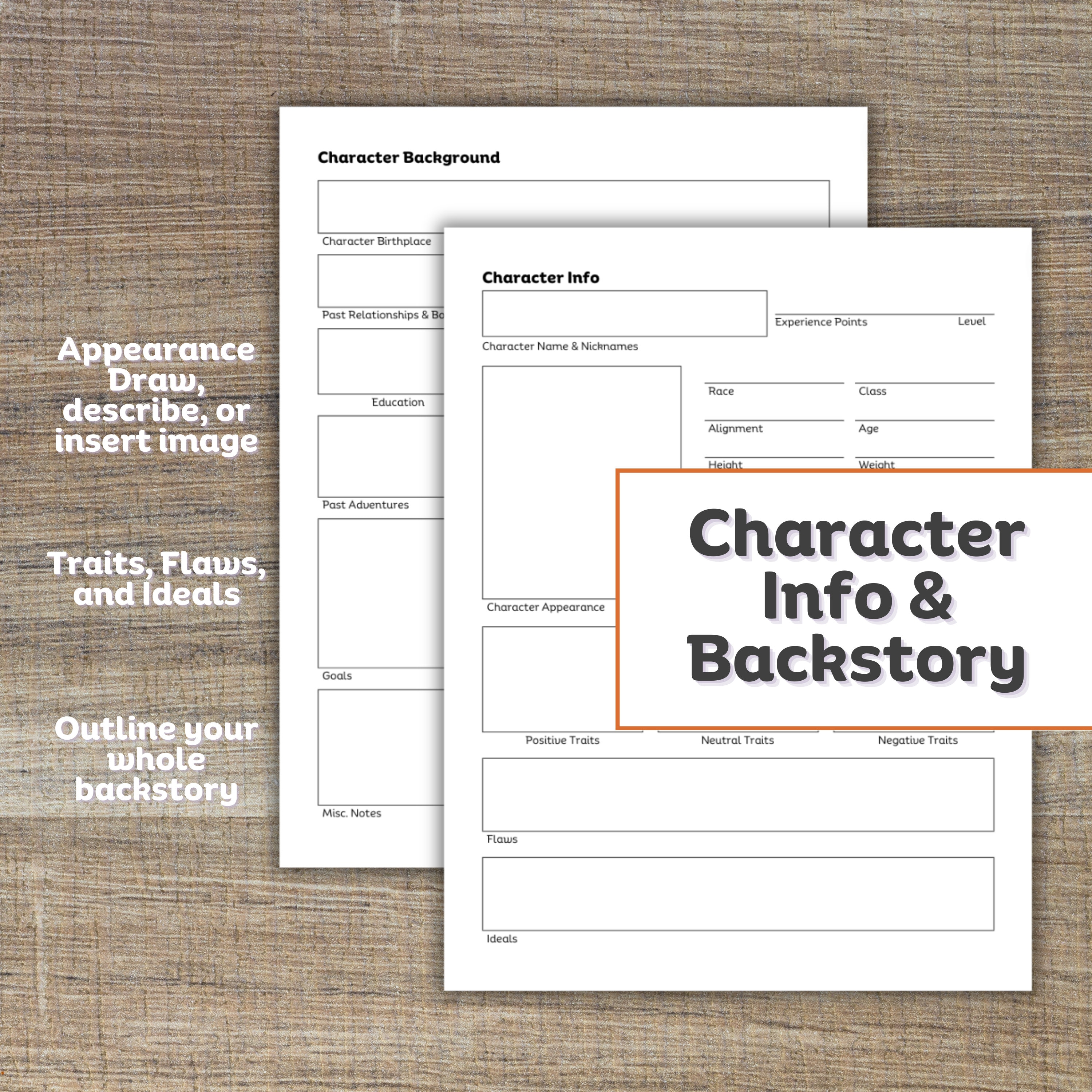 The Ultimate Character Sheet - 9 Page PDF Printable File - Etsy