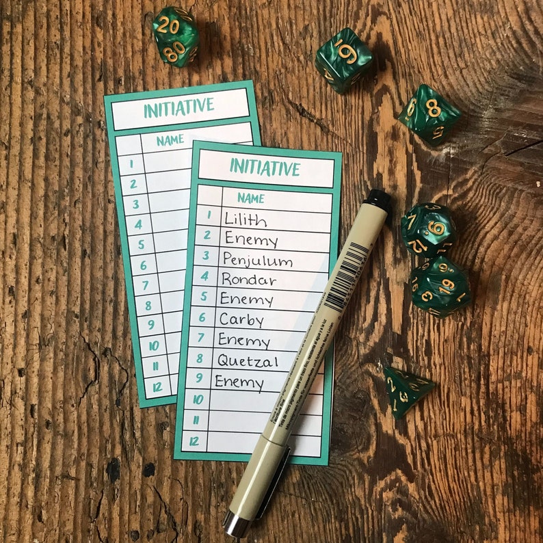 DND Initiative Cards - DM Binder Must-have : PDF Printable and Online ...