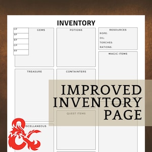 DND Extended Inventory Page - PDF File Printable - Etsy