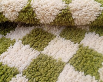 Handmade Green Checkered Rug - Etsy