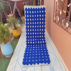 Moroccan Rug Runner Blue Handmade Runner Rug Pattern Rug Runner Morocan ...